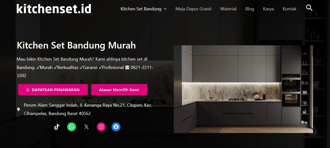 Kitchen Set Bandung Murah Berkualitas Garansi 1 Tahun 🥇